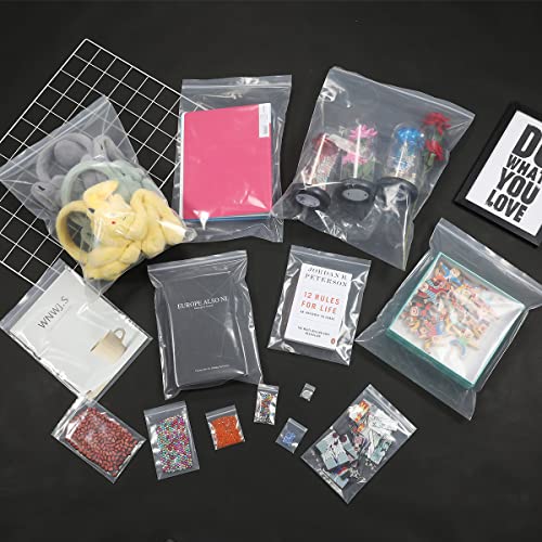 Foopama 200PCS 1" x 1" 4Mil Small Clear Zip Bags, Reclosable Mini Zip Plastic Baggies Heavy Duty Lock Poly Bag For Jewelry Pill Beads Coin Thick Zipper