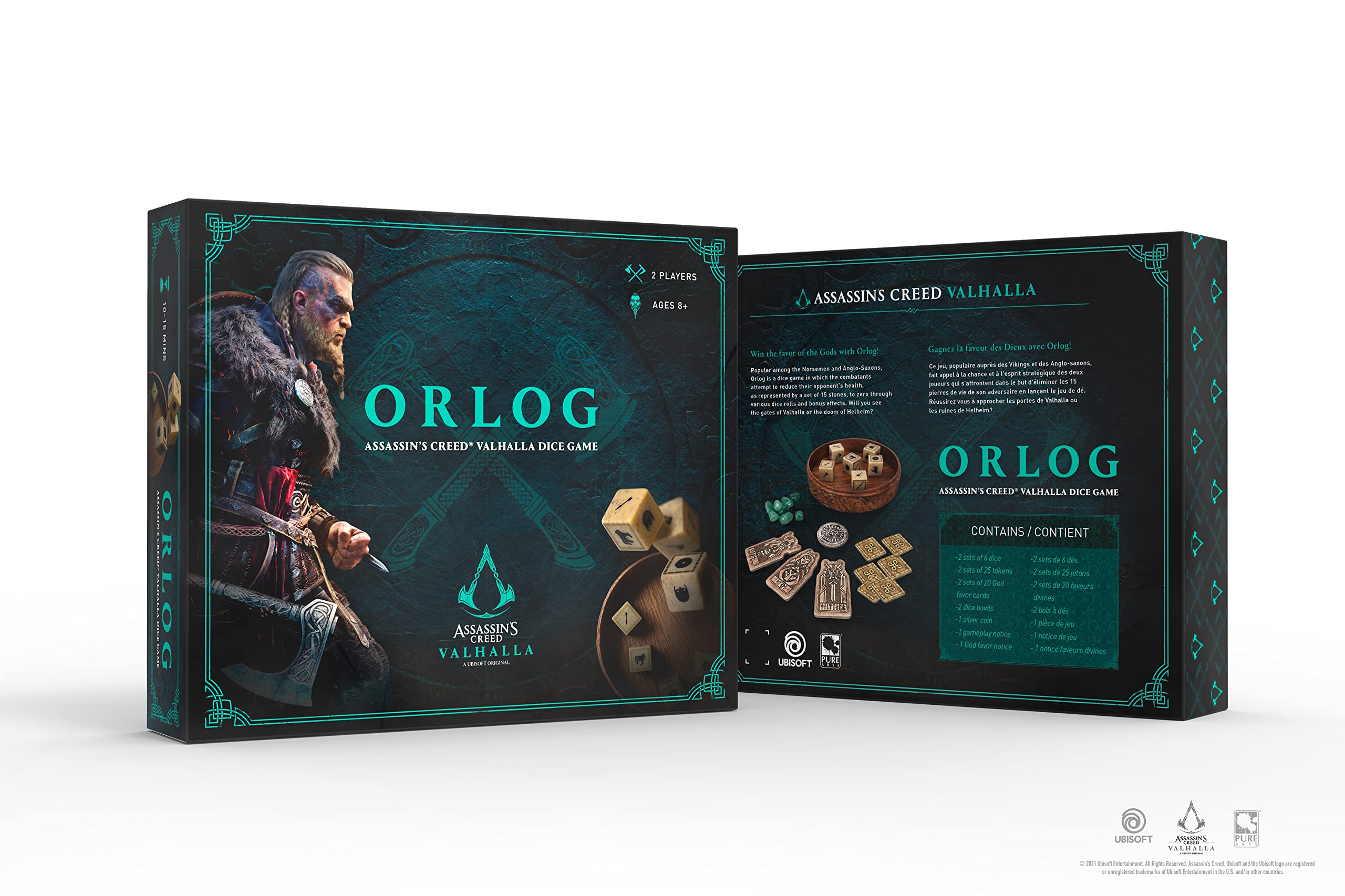 Orlog - Board Game for 2 Players - Assassin's Creed Valhalla Dice Game - French/English