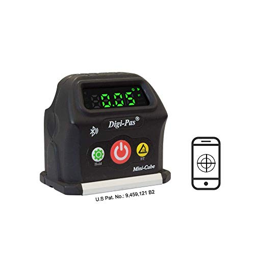Digi-Pas 2-Axis Smart Cube Level, DWL-90PRO, WIRELESSLY displays leveling status on smartphone via BLUETOOTH, black, Small, Model: DWL90Pro