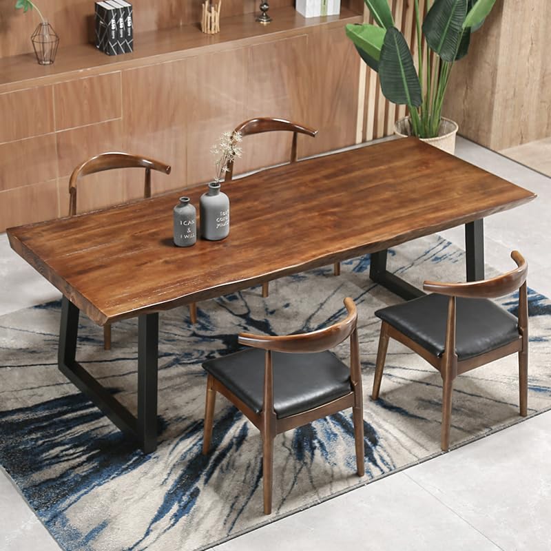 jmzx store Modern Gaming Workbench Solid Wood Desktop Computer Desk Home Minimalist Bedroom Desk Nordic Desk Small Long Table,Rustic Brown 55 inch