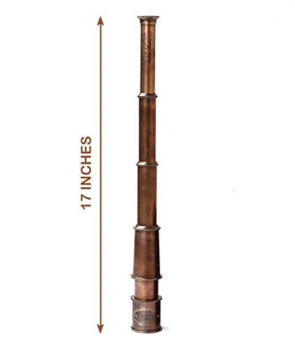 Vintage 1915 Retro Sailor Marine Telescope Copper Antique Royal Navy telescopes Wooden Box Glass Cover