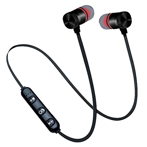 Haibinsuo Bluetooth Headphones, in-Ear Hanging Neck Running Stereo Magnetic Headphones, Noise Reduction Lower Power Consumption Wireless Earphone for Sports Black