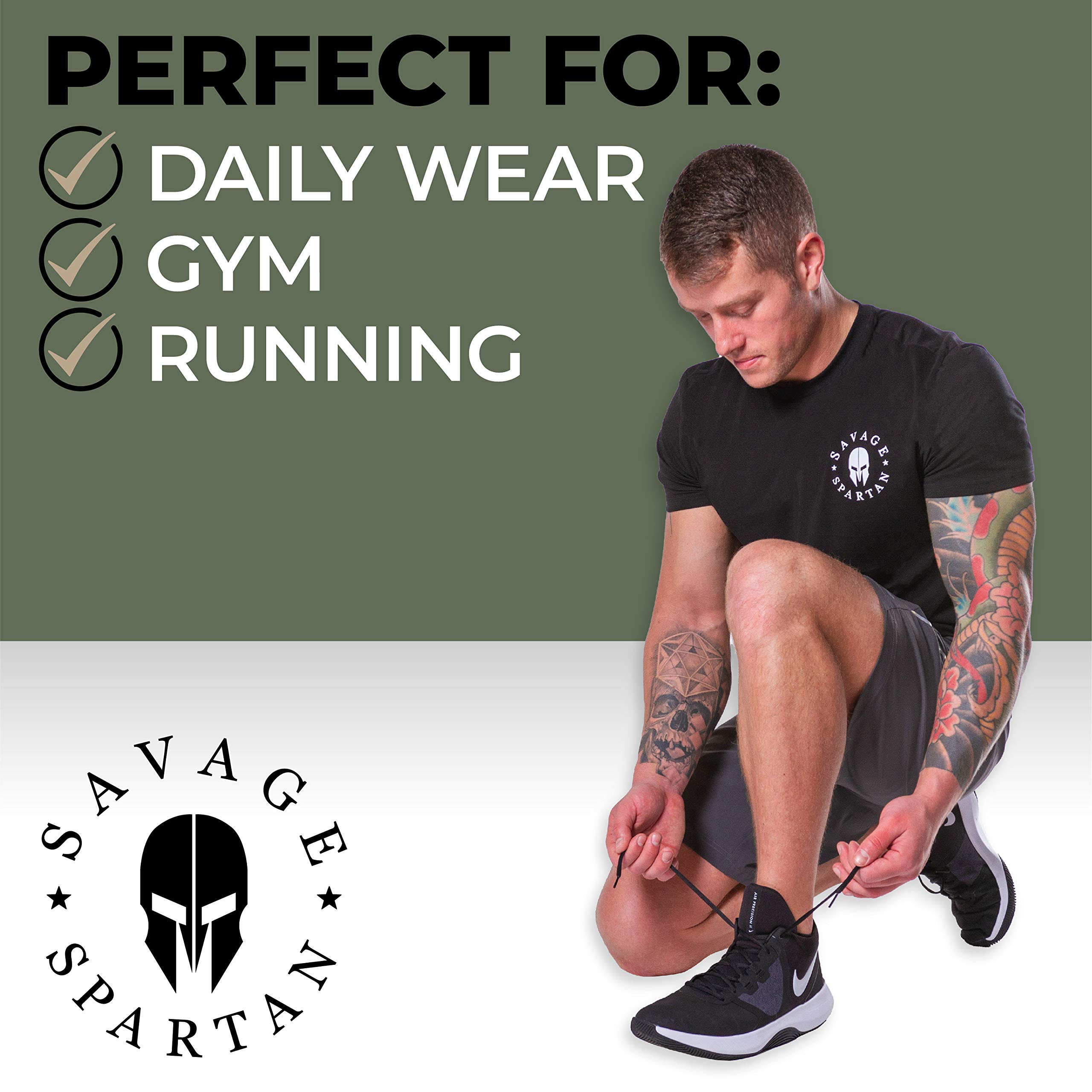 Savage Spartan Muscle T-Shirt for Men - American Warrior Helmet Athletic Fit Tee (X-Large, Black)