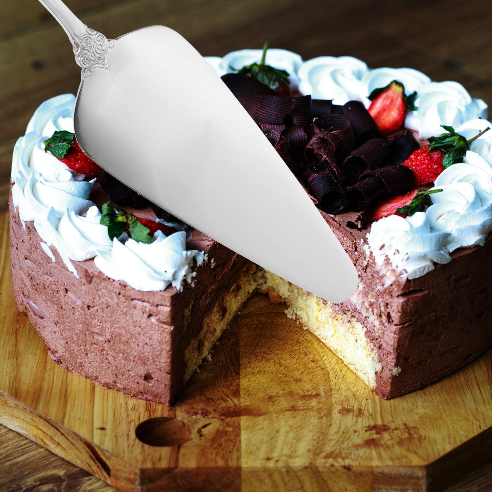 Kichvoe Pie Server Spatula: Stainless Steel Cake Cutter Vintage Dessert Slicer For Celebration Party Wedding Home