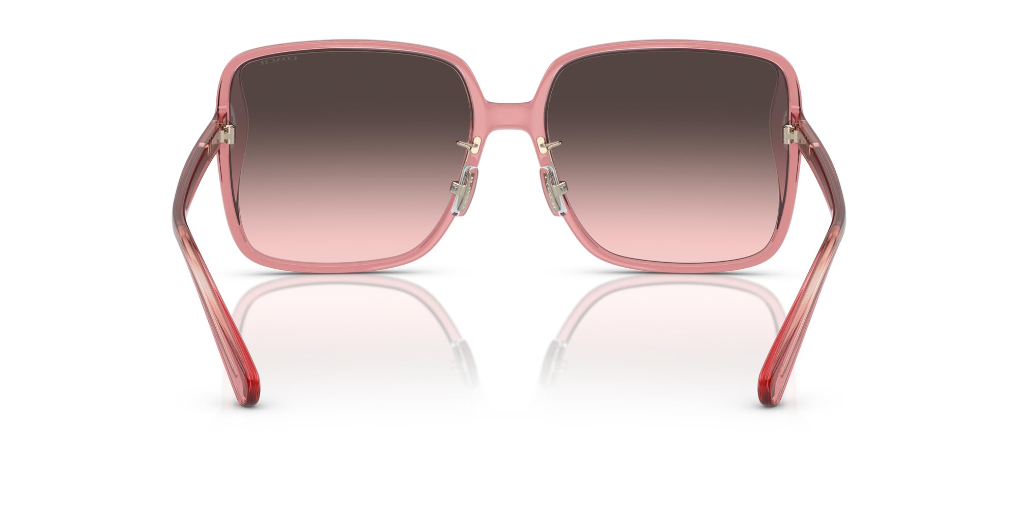 COACH Women's HC8368D Square Sunglasses, Transparent Berry/Grey Pink Gradient, 61 mm