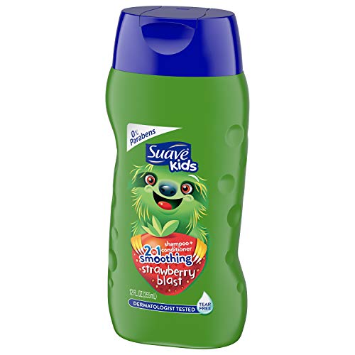 Suave Kids 2 in 1 Shampoo and Conditioner, Strawberry Smoothers, 12 Fl Oz (Pack of 1)