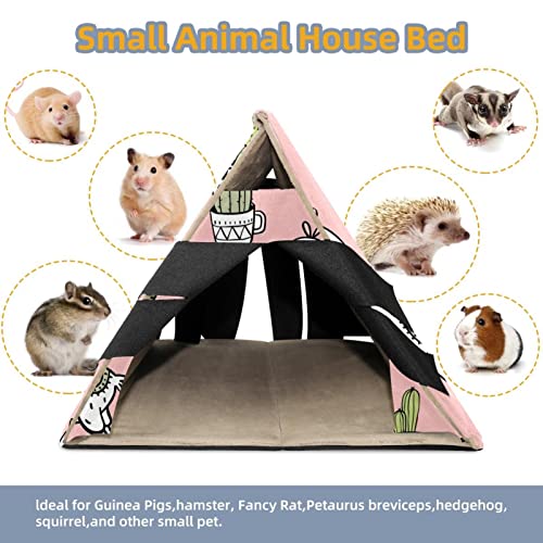 enheng Small Pet Hideout Cute Alpaca Hamster House Guinea Pig Playhouse for Dwarf Rabbits Hedgehogs Chinchillas