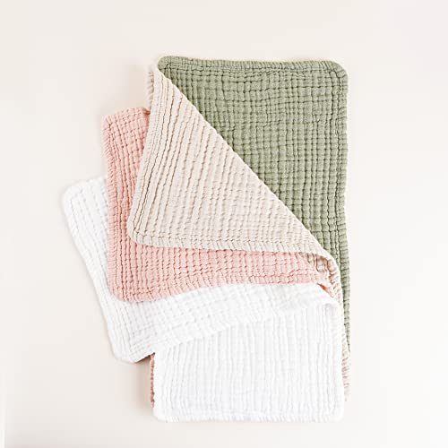 Konssy Muslin Baby Burp Cloths Sets for Unisex- 6 Pack Large 100% Cotton Burping Clothes for Newborn,Baby Girls and Boys