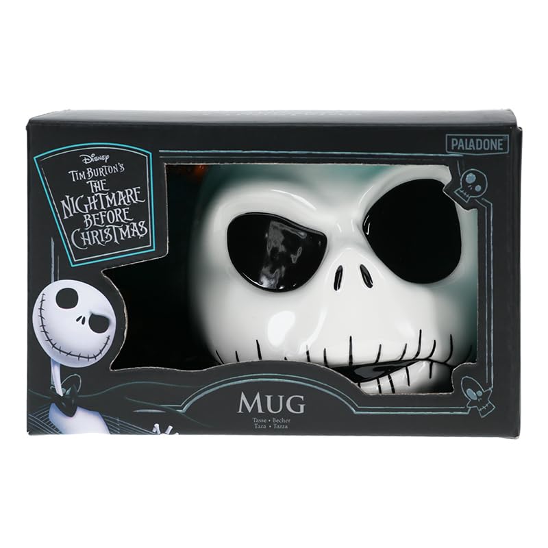 Paladone |Disney's Nightmare Before Christmas Jack Skellington Ceramic Coffee Mug | Officially Licensed Disney Merchandise | Collectors Item | Novelty Gifts | Drinkware