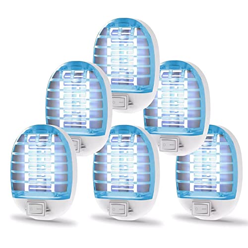 DNFAF Bug Zapper Indoor, Electronic Fly Trap Insect Killer, Mosquitoes Killer Mosquito Zapper with Blue Lights for Living Room, Home, Kitchen, Bedroom, Baby Room, Office(6 Packs)