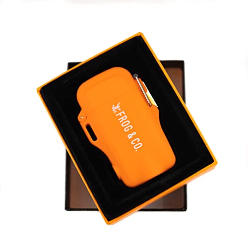 EZ FIRE FIRESTARTER and Survival Frog Tough Tesla Lighter 2.0 β Waterproof, Windproof, Flameless Top-Facing Dual Arc Plasma USB Rechargeable Electric w/Built-in Flashlight and Emergency Whistle.