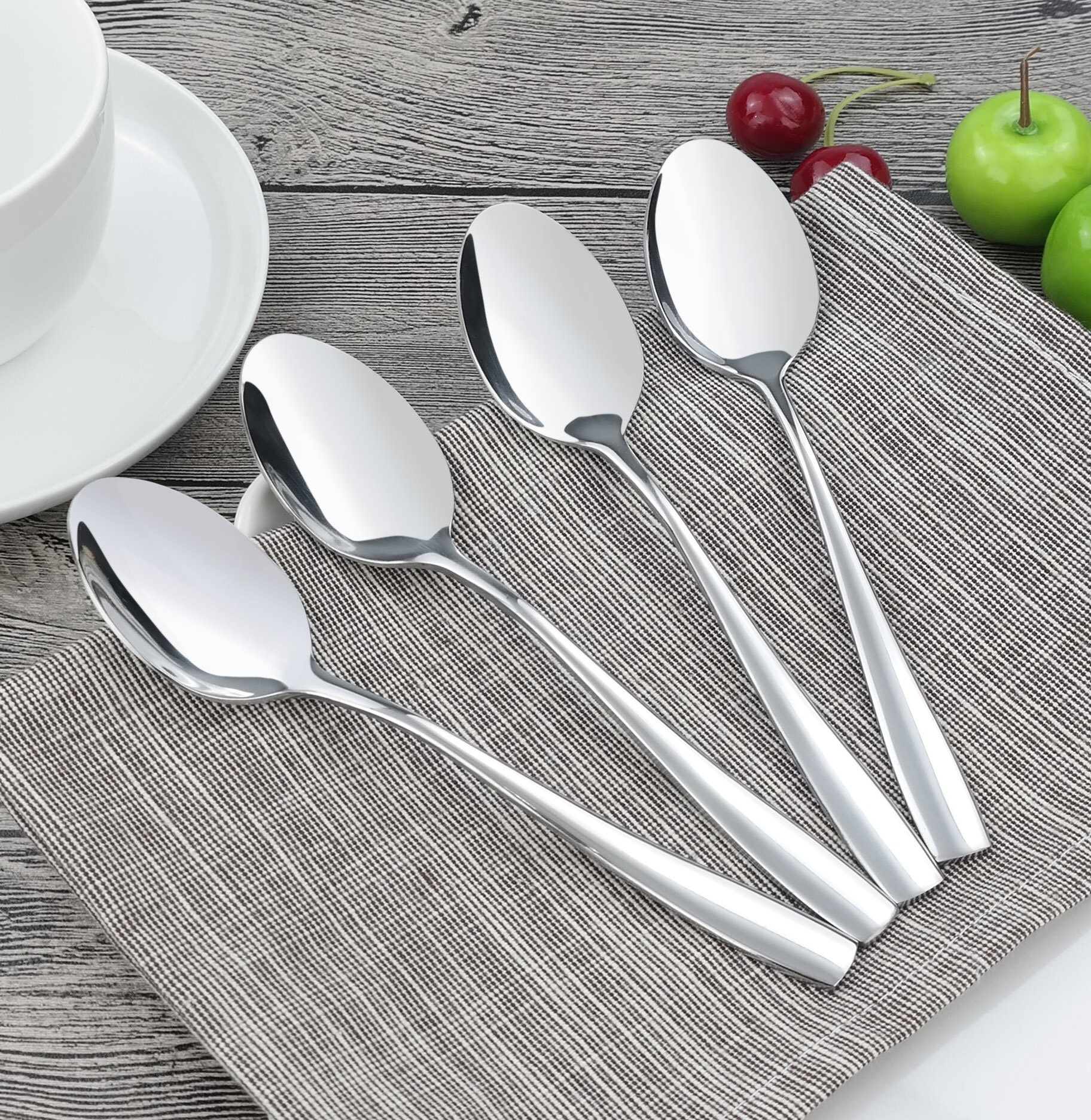 HOMMP 16-Piece Stainless Steel Dessert Spoons
