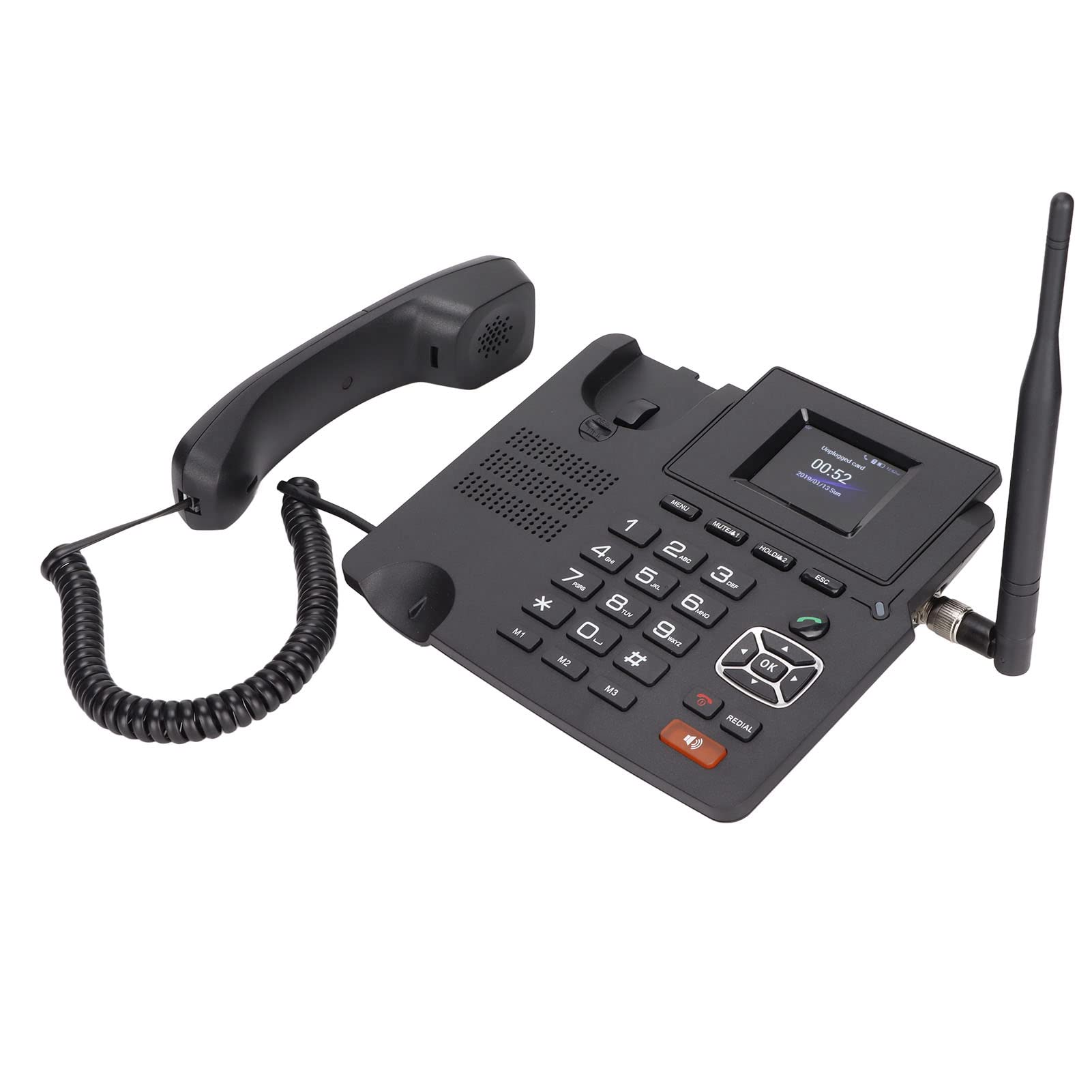 Cordless Voip Phone, Multi Function ABS Material Support 4G VOIP VOIP Phone 2.4inch Color Screen for Office for Business for Government (US Plug)