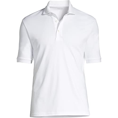 Lands' End Mens Short Sleeve Supima Polo White Regular X-Large