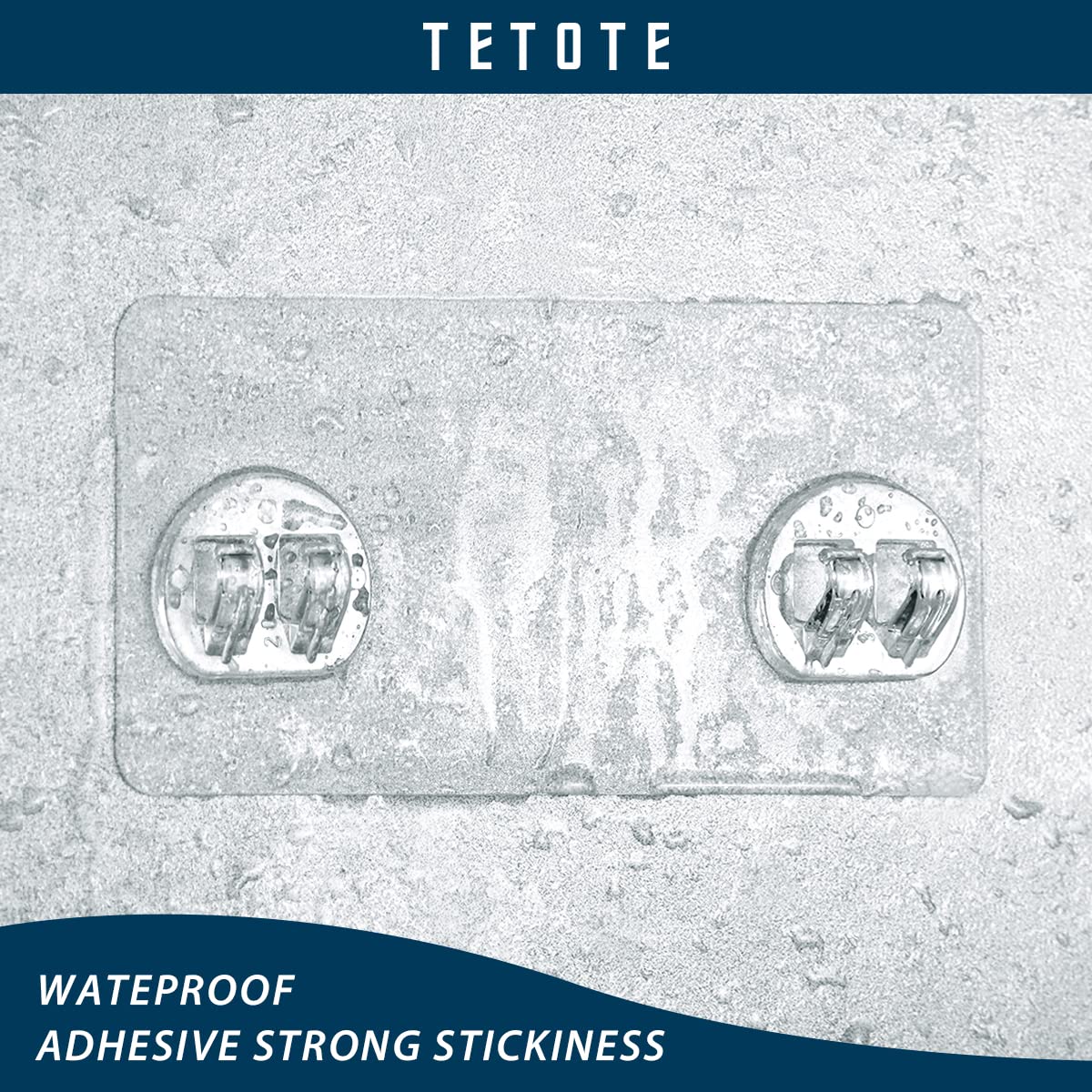 TETOTE Adhesive Shower Caddy,2-Pack,Adhesive No Drill Rack Silver Floating Shower Shelf with Hooks,Suction,Stainless Steel,Shower Organizer for Bathroom Camper RV