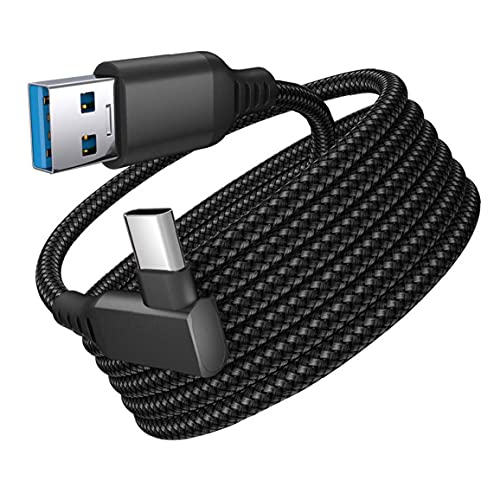 USB to Type C Cable Compatible with Oculus Quest 2 VR Headset Braided Data Transfer Cord Black 5m