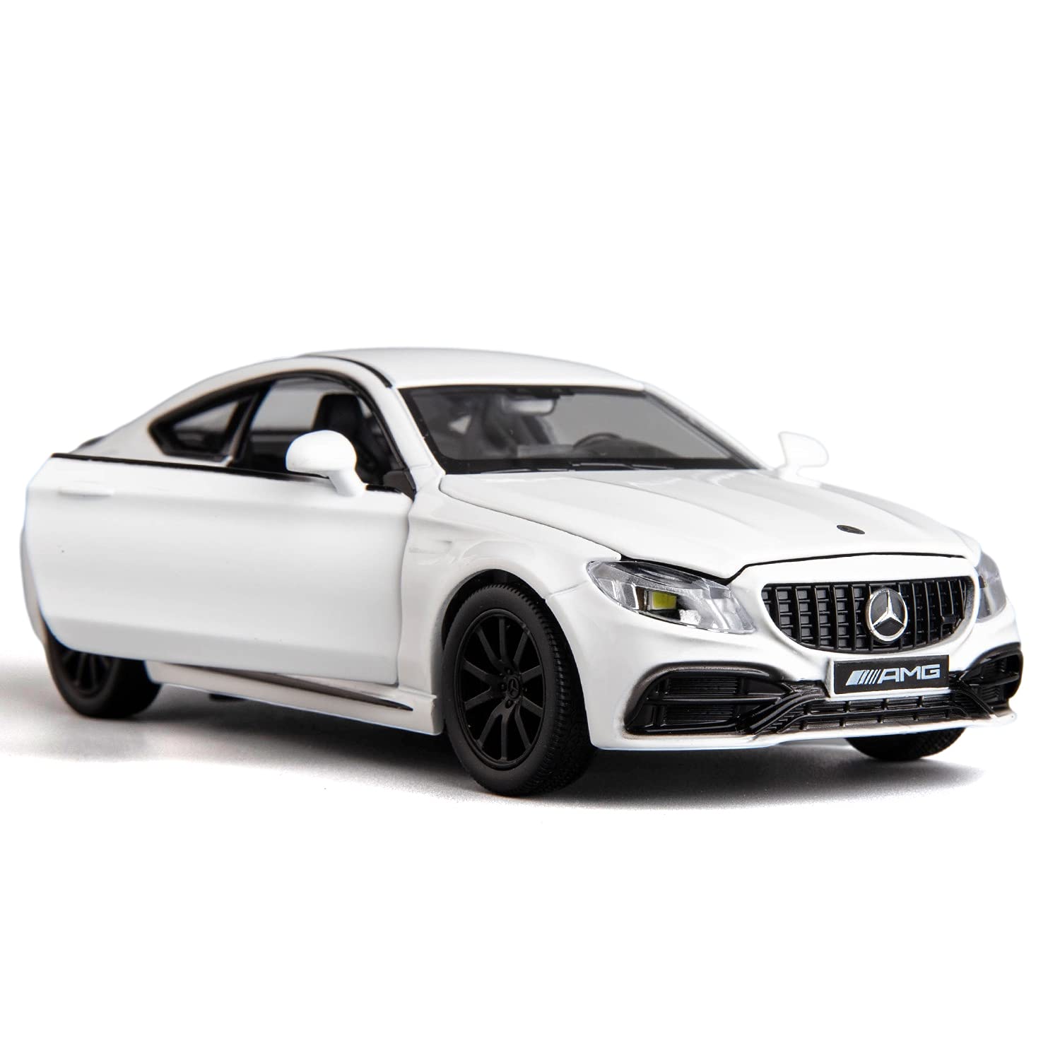 RMZ City Compatible for 1:32 Mercedes-Benz C63 Modle Cars, Diecasting Alloy Pull Back Toy Car with Sound and Light Toy for Girls and Boys Kids Toys Red