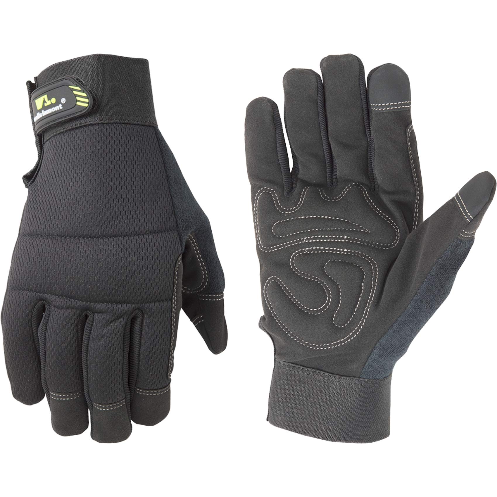 Wells Lamont Synthetic Leather Work Gloves with Touch Screen Capability, High Dexterity, Medium (7706M) , Black
