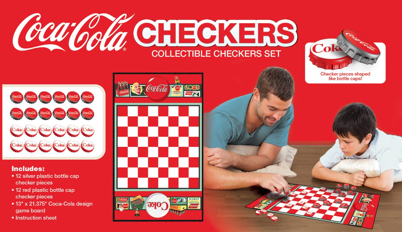 MasterPieces Family Game - Coca-Cola Checkers - Officially Licensed Board Game for Families