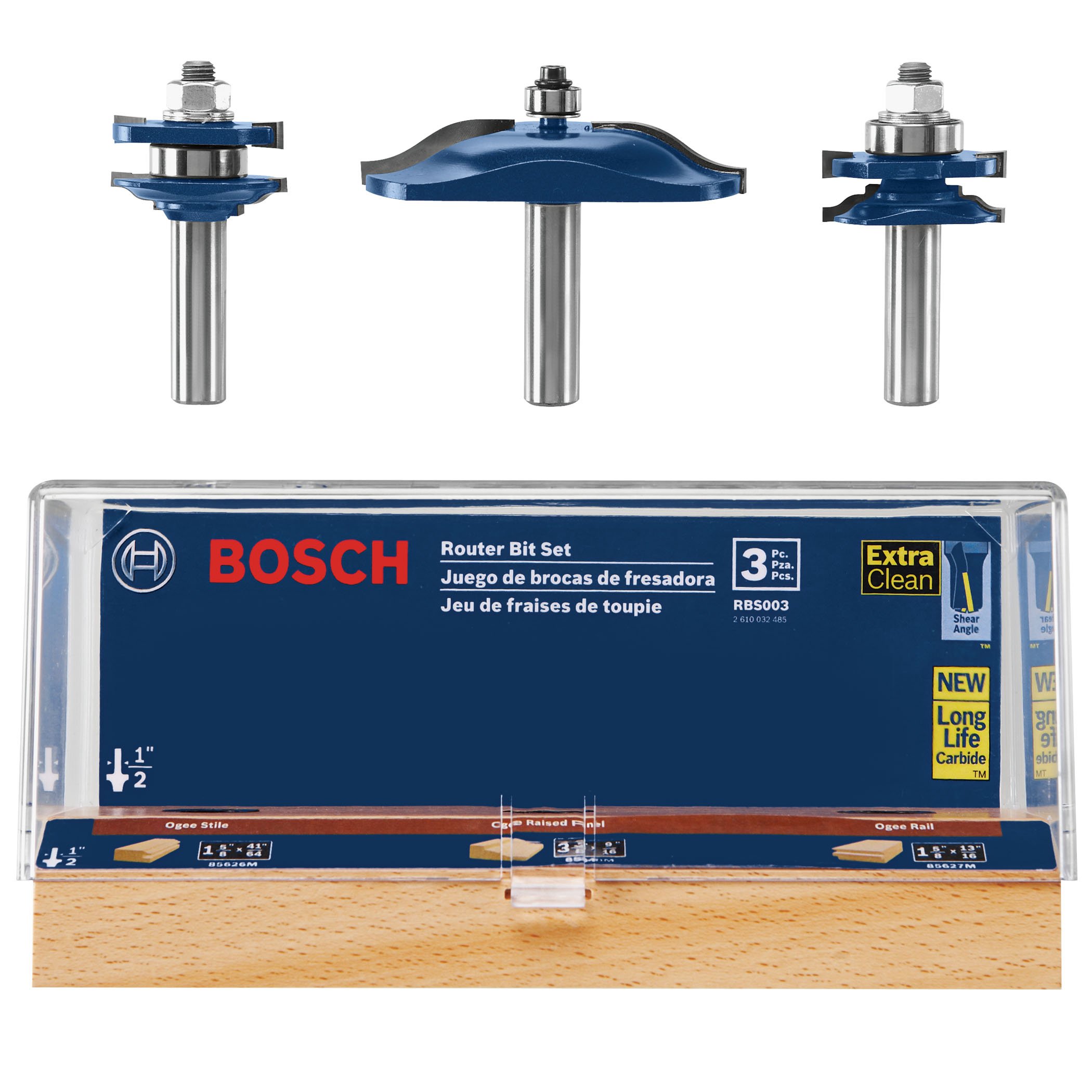 BOSCH RBS003 3-Piece Ogee Door/Cabinetry Set 1/2 In.-Shank