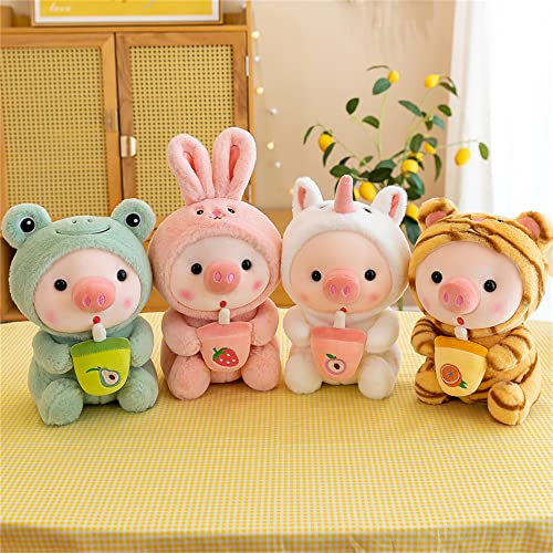 LANFIRE Pig Plush Pillow Pig Dressed Up As Frogs Tigers Rabbits Cute Plush Pillow Gifts for Boy Girl (9.8 in, Pink)