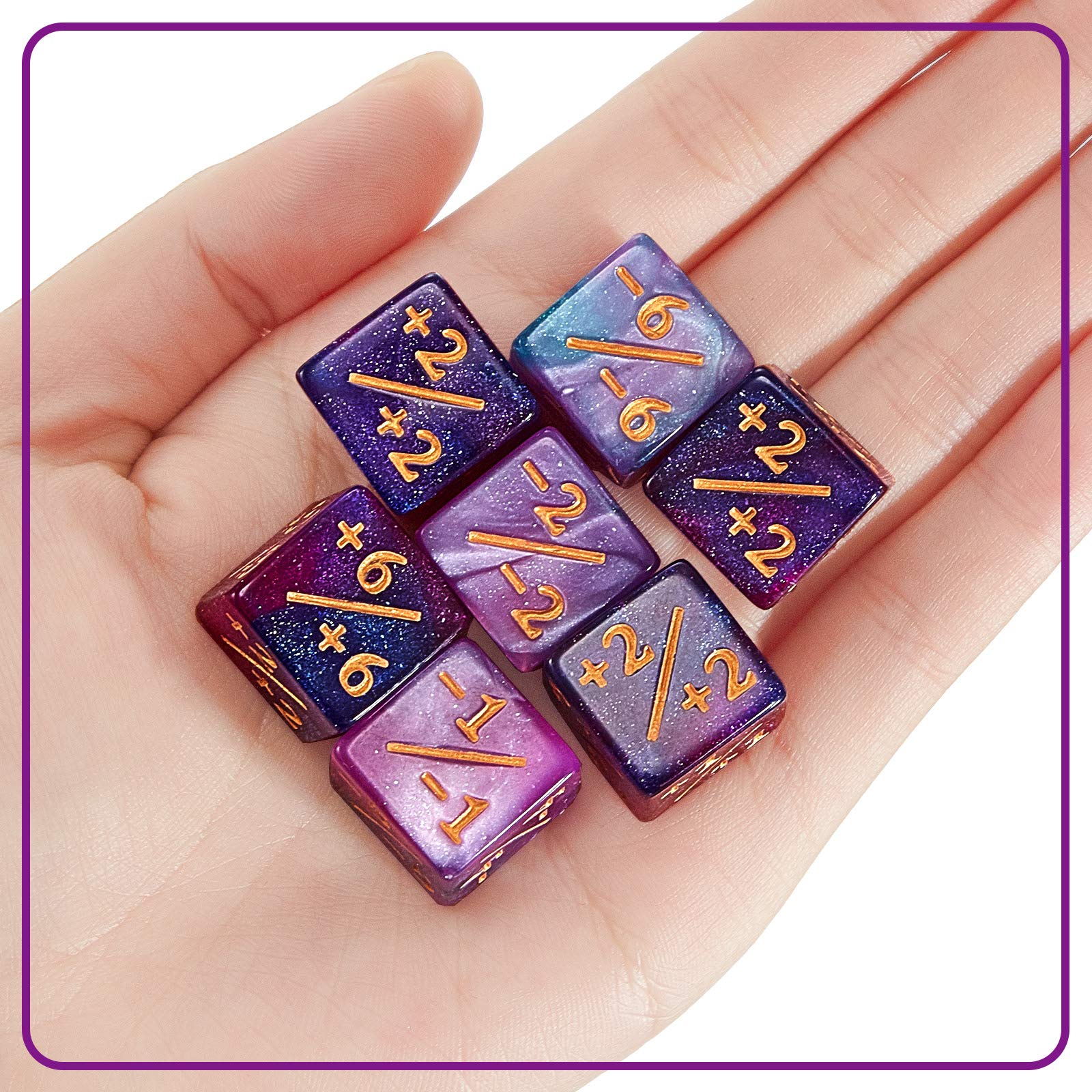 Sumind 48 Pieces MTG Dice Counters Token Dice Glitter D6 Dice Cube Loyalty Counter Dice Compatible with MTG, CCG, Card Gaming Accessory (Fresh Style)