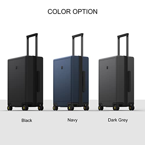 LEVEL8 Hard Shell Carry on Luggage Airline Approved, Carry on Suitcases with Wheels, Lightweight PC Luminous Textured Travel Luggage, TSA Approved, 20 Inch Small Carry-On, Black