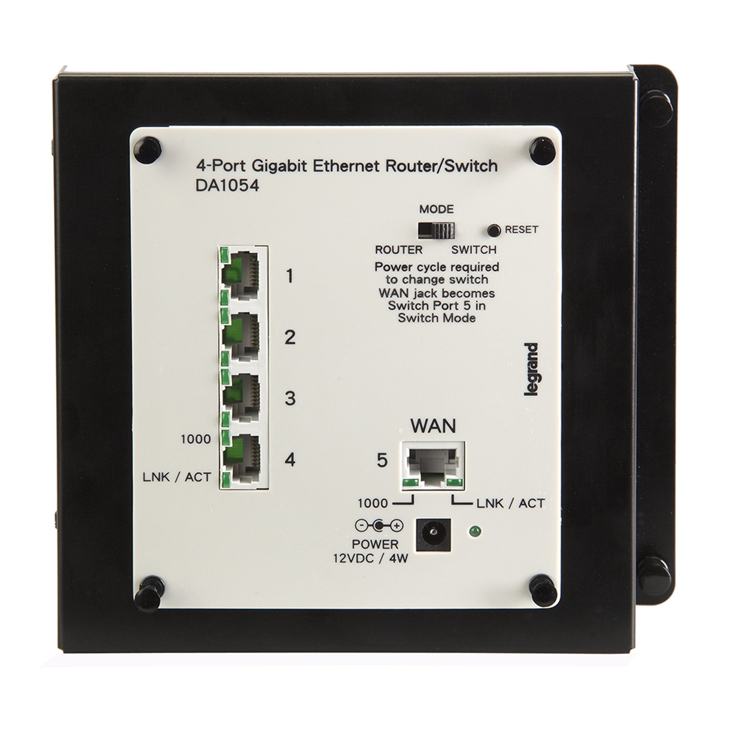 Legrand, Home Office & Theater, Wireless Router, Dual Band Antenna, Black, 4 Port, DA1054