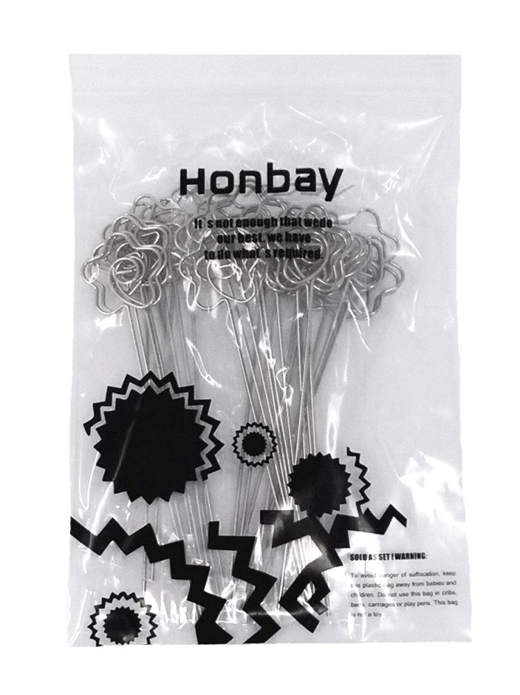 Honbay DIY Flower Shape Ring Loop Craft Wire Clip Table Card Note Photo Memo Holder Metal Clamp Clay Cake Decoration Accessories, 30 Piece