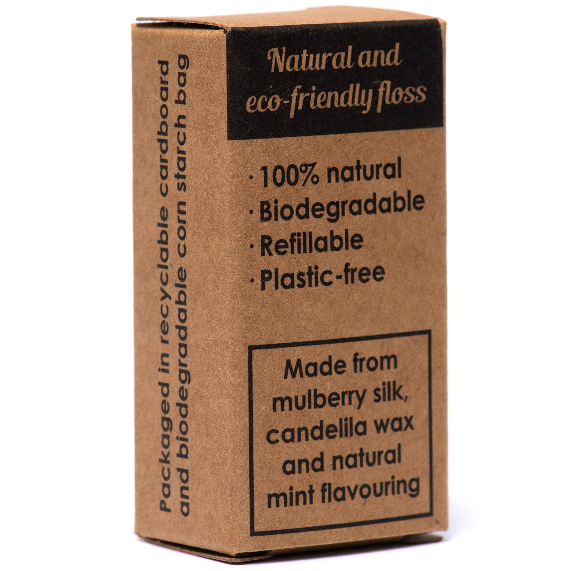 Eco-friendly Biodegradable Natural Silk Dental Floss Refills: Two 30m Floss Spool Refills (Plastic Free Packaging)