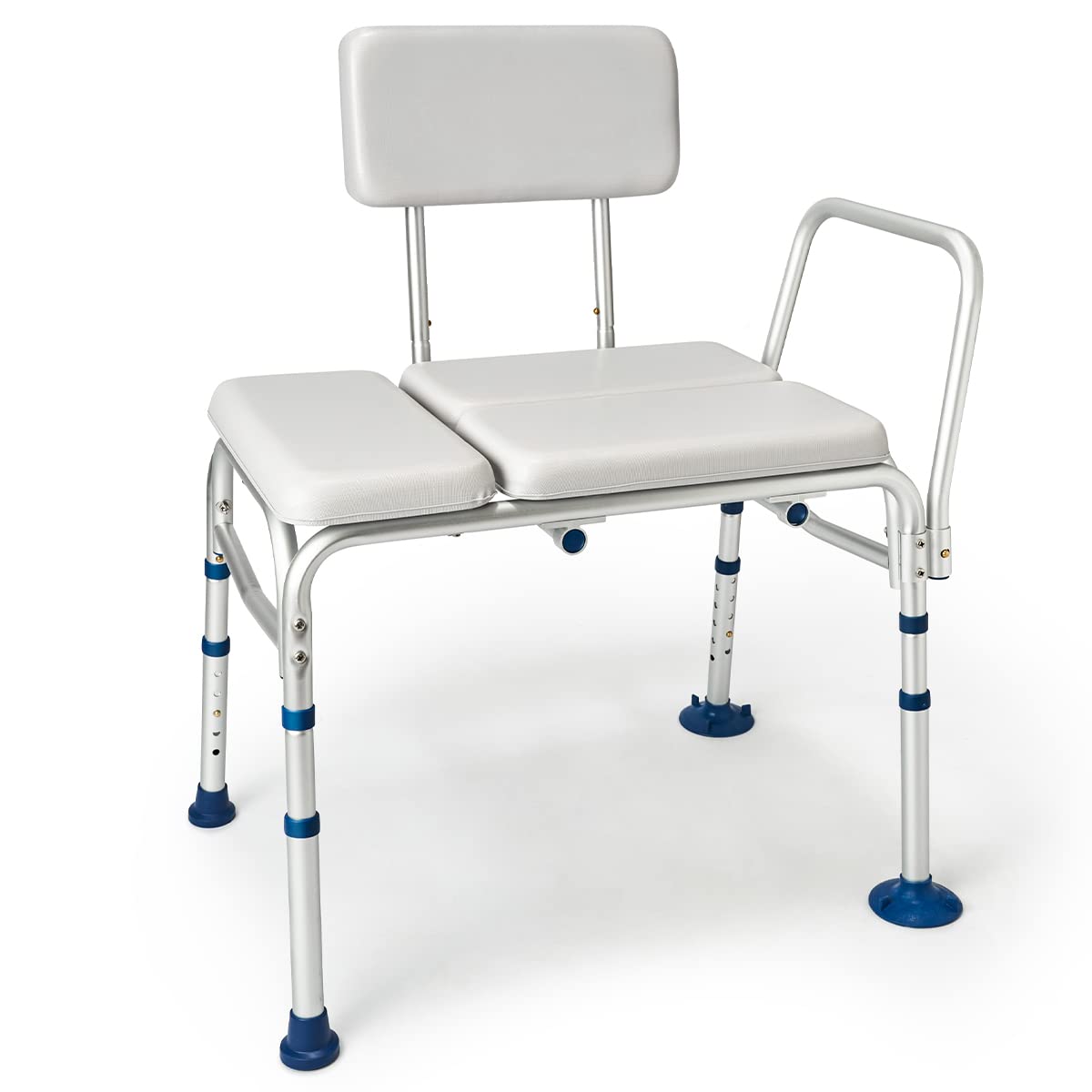 GreenChief Padded Shower Bench for Bathtub 500 LBS - Heavy Duty Shower Chair Adjustable, Transfer Bench with Arms and Backrest for Elderly, Tub Transfer Shower Seat Bath Chair for Inside Shower