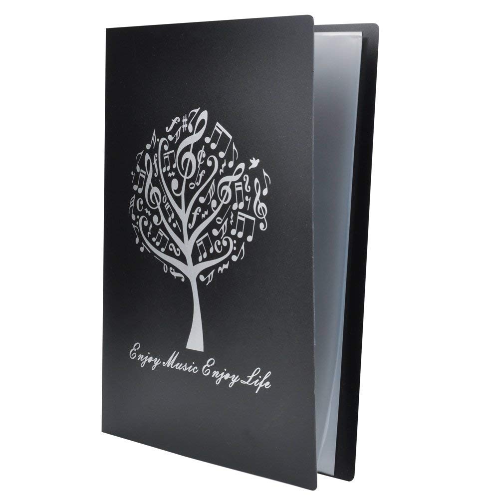 Music File Folder A4 Size Sheet Music Folder Paper Documents Music Themed 40 Pockets Storage Folder