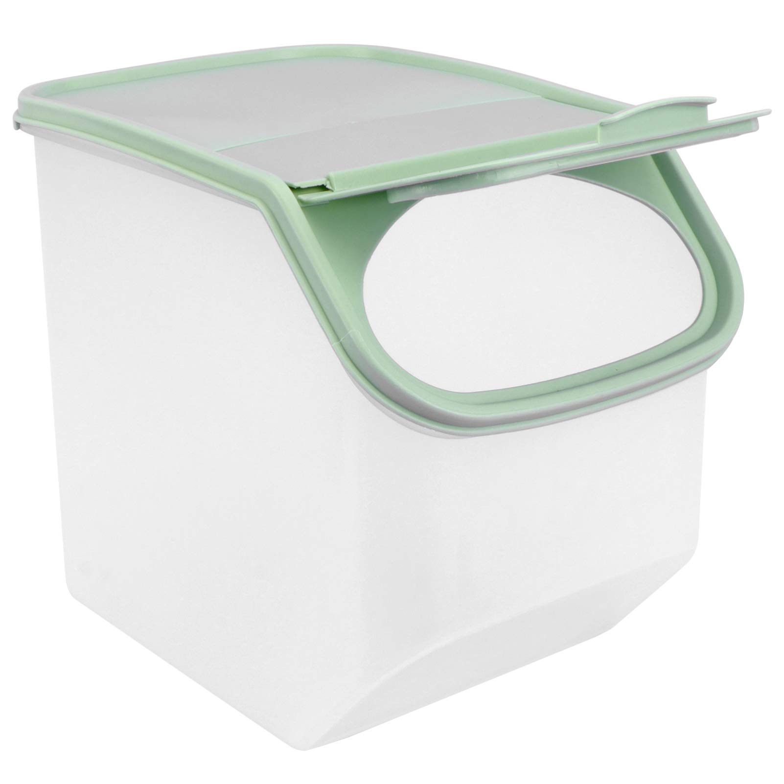 Cabilock Large Food Storage Container with Flip Lid Airtight Rice Bin Transparent Dry Food Organizer Pet Food Containing Box for Snacks Sundries