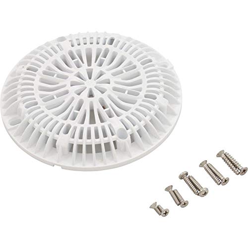 Custom Molded Products Main Drain Cover, CMP Galaxy, 8", White, w/Screw Kit