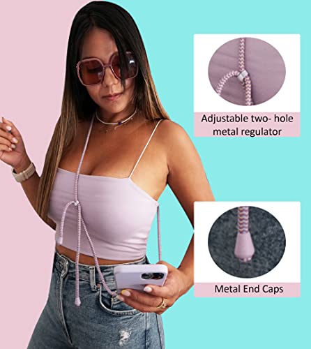Ecofriendly iPhone 12 Mini Crossbody Cord Case Leash Hands-Free Adjustable Strap Landyard Shockproof Resistant Cover (Black)