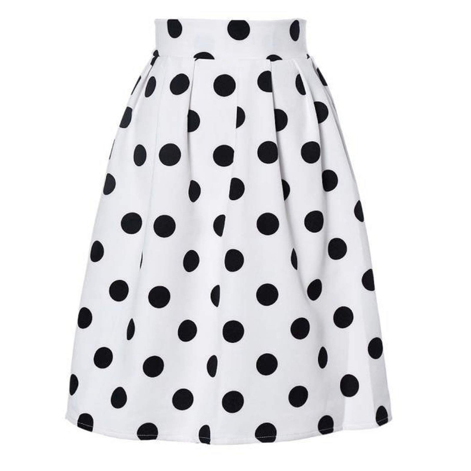 Black Denim Skirt for Women Plus Size Party Club Night Short Retro Skirts Umbrella Casual Dot Polka Puff Printing