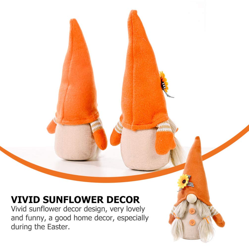 Sunflower Garden Gnome Spring Summer Plush Dwarf Decorations Scandinavian Tomte Swedish Doll Tiered Tray Ornaments for Home Decor Girl