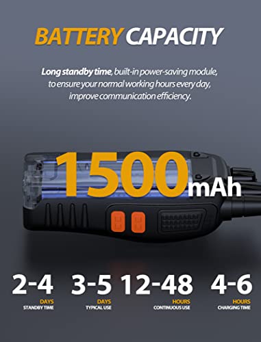 Walkie Talkie Long Range Rechargeable 2 Way Radio for Adult with Earpiece, FRS Two Way Radio VOX 16 Channel Flashlight Li-ion Battery 10 Pack