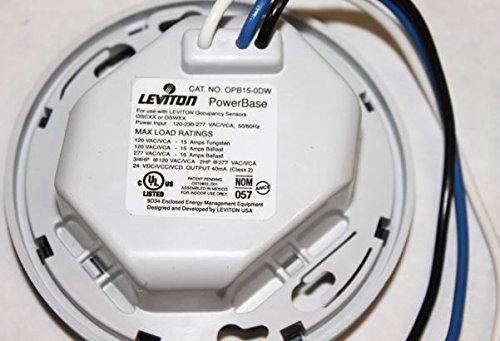 Leviton OPB15-DW The Power Base Adapter Converter, Line Voltage Unit, With 15 Amp, 120-277V Load Capacity , White