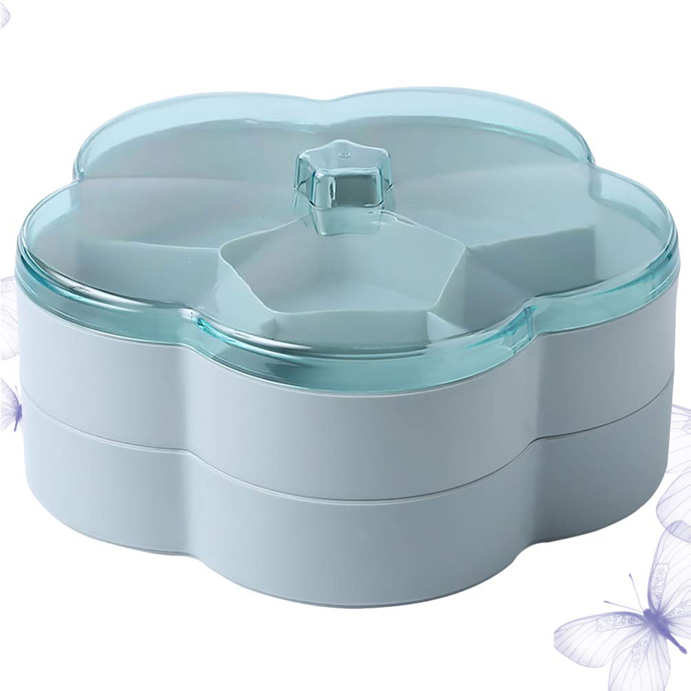 Cabilock New Year Candy Container Snack Sectional Dish Fruit Serving Tray Snack Tray Seperate Candy Plate Fruit Tray Flower Shaped Nut Container Snack Serving Platter Tray Appetizer Desktop