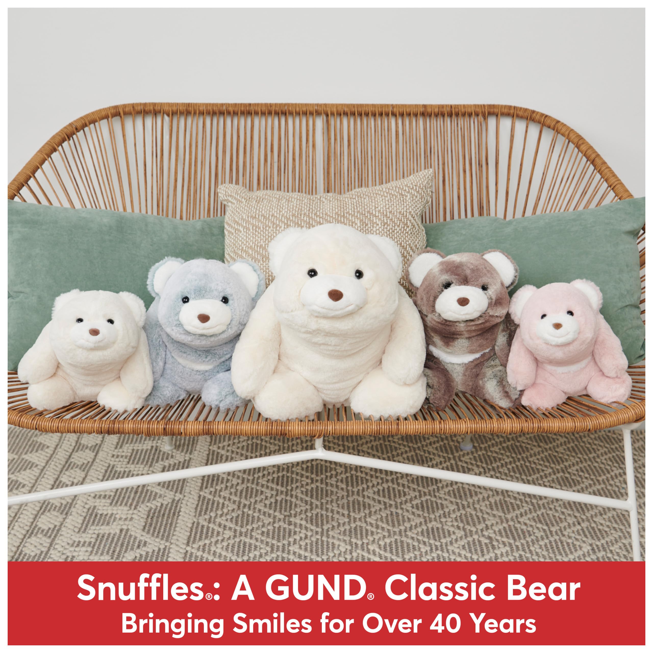 GUND Original Snuffles Teddy Bear, Premium Stuffed Animal for Ages 1 and Up, White, 10”