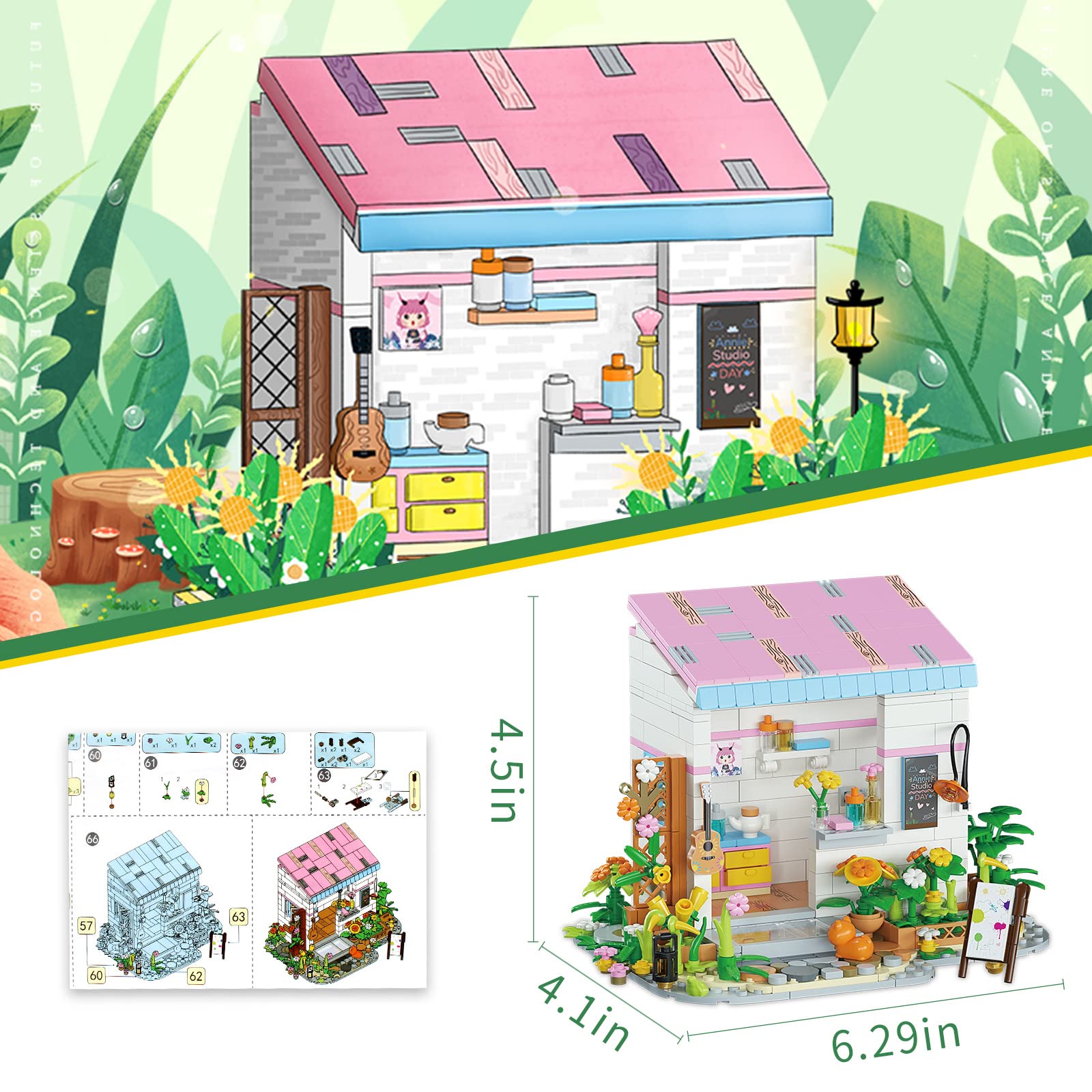 SUNHABI Friends House Building Toys, Micro Mini Building Blocks Sets Annie’s Studio Building Bricks Kit Friends Sets for Girls 6-12 8-12, 585pcs 6.29(l) 4.1 (w) 4.5(h) inch……