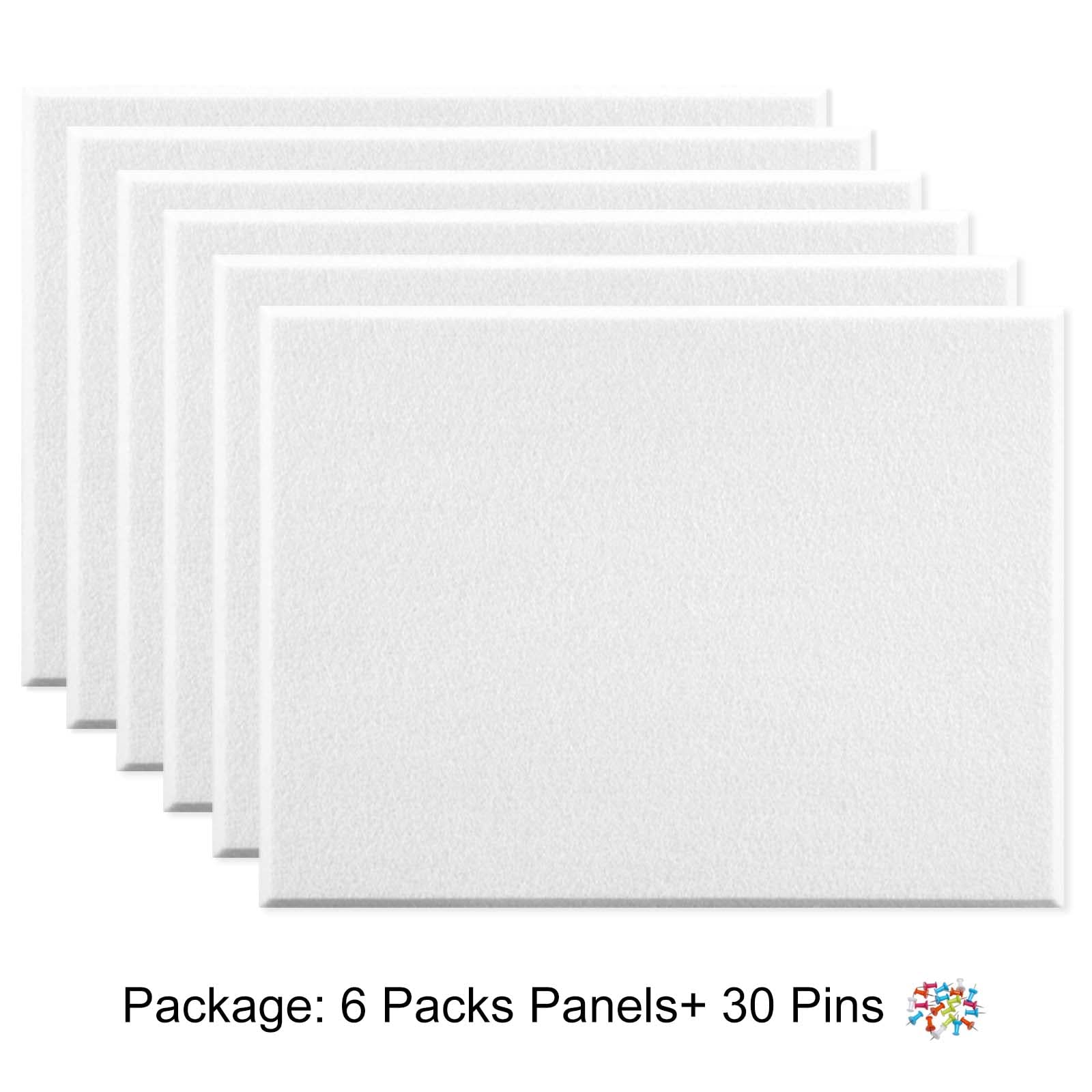 VANCORE 6 Pack Acoustic Panels 16"x 12"x 0.4" Sound Proof Padding, Sound Blocking Absorbing Padding for Wall Ceiling Acoustic Treatment for Home Office Decoration, White