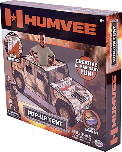 Sunny Days Entertainment Humvee Pop Up Tent - Children's Camo Pop Up Playhouse | Camouflaged Military Toy for Kids