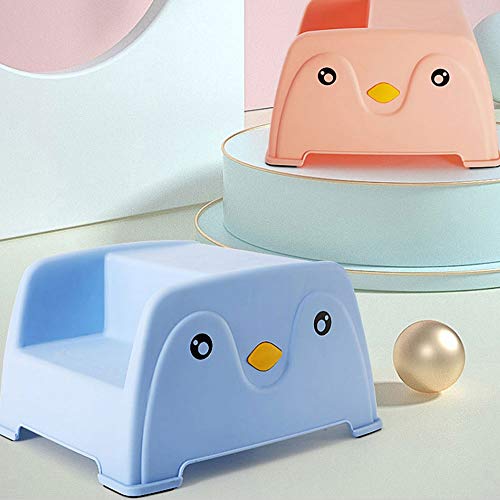 WALNUT Children Small Chair Seat Footstool Multifunction Children Double Layer Non-Slip Toilet Potty Training Step Stool for Bathroom (Color : Blue)