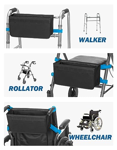 JOYTUTUS Walker Basket for Folding Walker, Basket for Walkers for Seniors,Rollator Walkers Storage Bag, Can be Installed Outside or Inside of Walker, Wheerchair