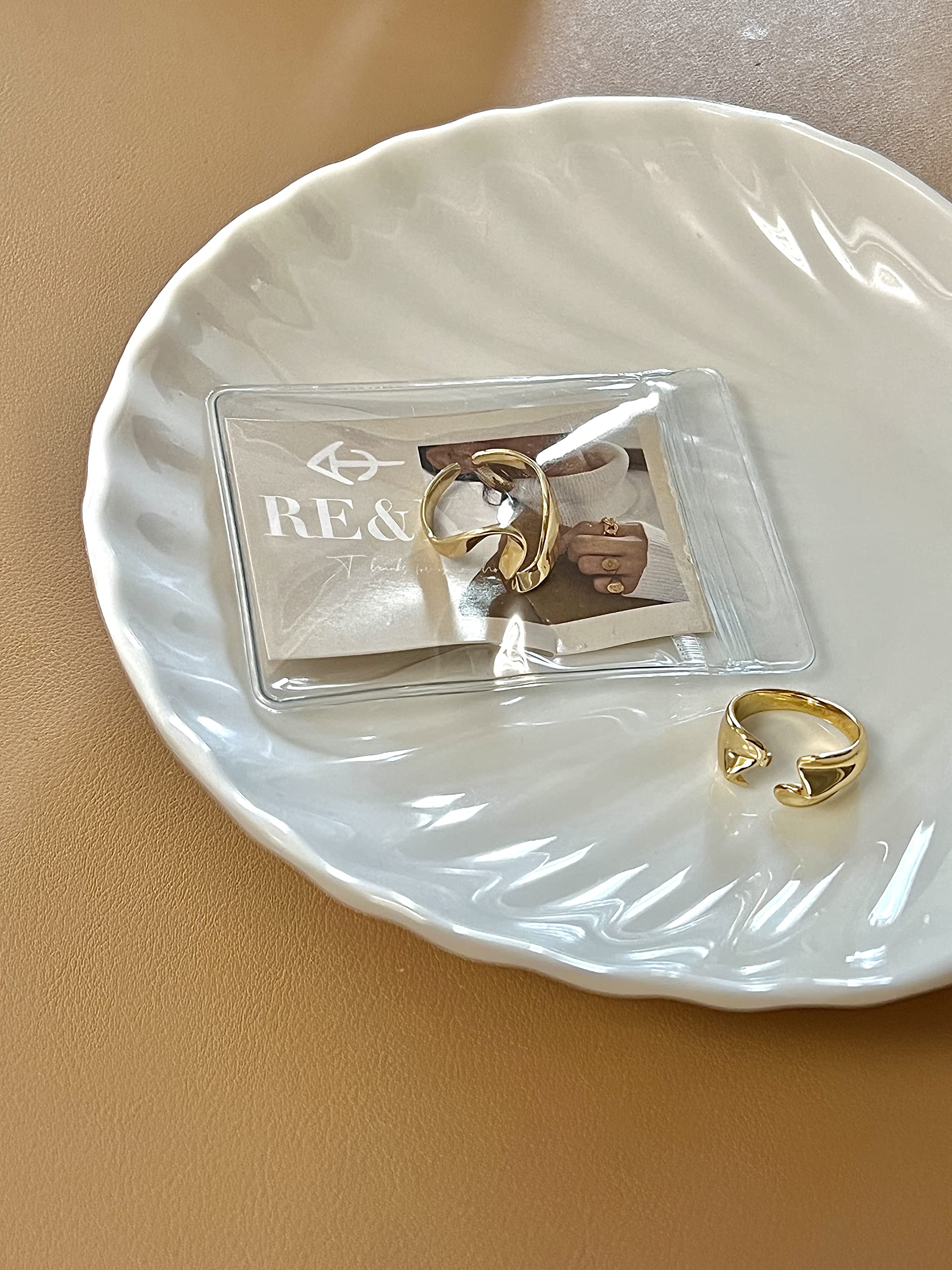 BLESSAIA Geometric open Rings - 18k Gold plated Adjustable Ring Vintage Irregular Gold Silver Geometric ring for Women and girls (GOLD)