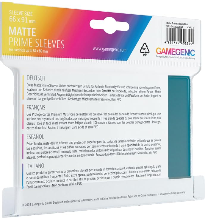 Matte Prime Sleeves: Blue