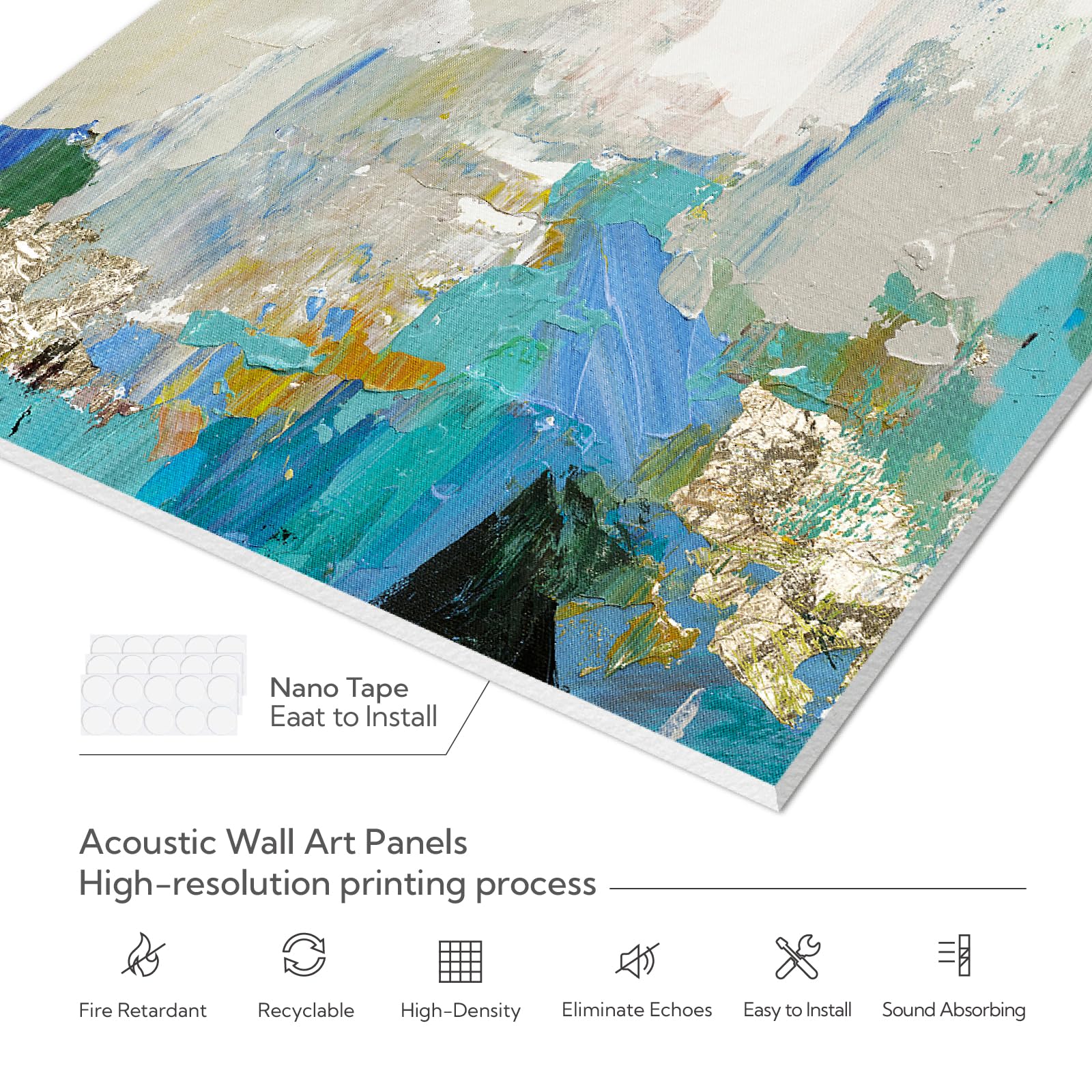 Olanglab Art Acoustic Panels,6 Pack 48''x32'' Acoustical Soundproof Wall Panels Sound Absorbing, Decorative Sound proofing,Sound Absorbing Panels, Studio Acoustic Treatment (Small Size)