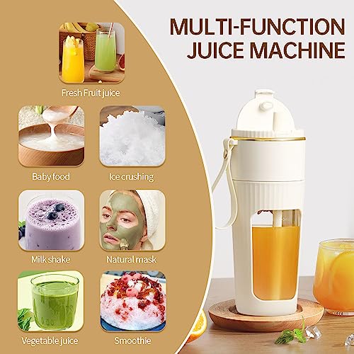 Walktosun Portable Blender,Personal Blender for Shakes and Smoothies,Mini Blender Bottle USB Rechargeable,Portable Juicer Cup with 10 Blades,12Oz Handheld Blender for Kichen Ice,Fresh Juice Blender for Traveling, Gym, Office